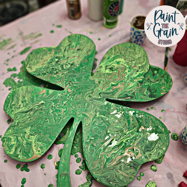 Shamrock Paint Pour Shape – Paint the Grain Studio